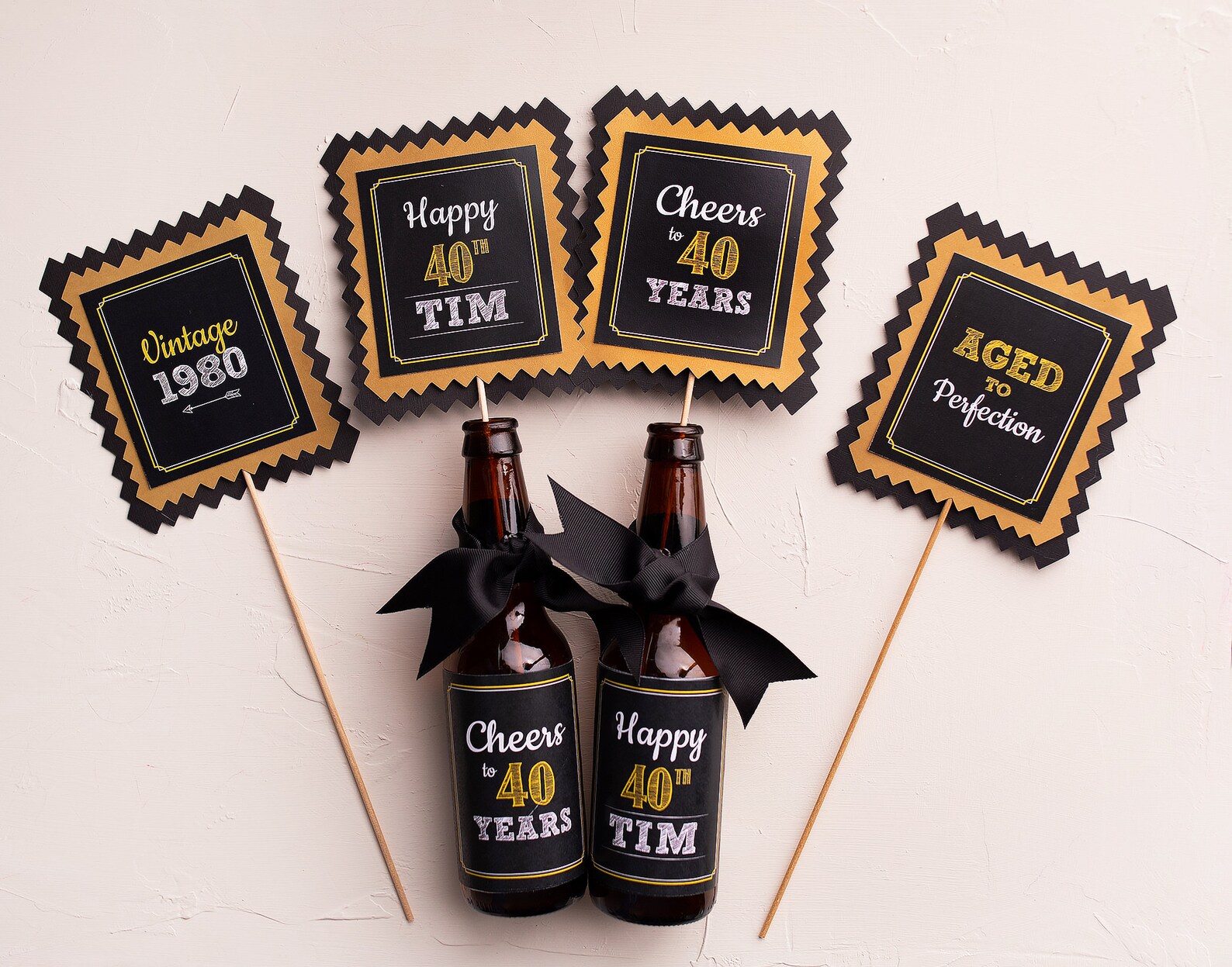 40th Birthday Centerpiece, Beer Centerpiece, Centerpiece Sticks, 40th ...