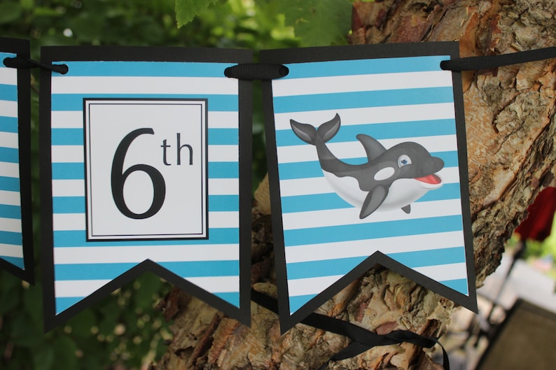 ORCA WHALE BANNER Killer Whale Decorations Ocean Birthday - Etsy
