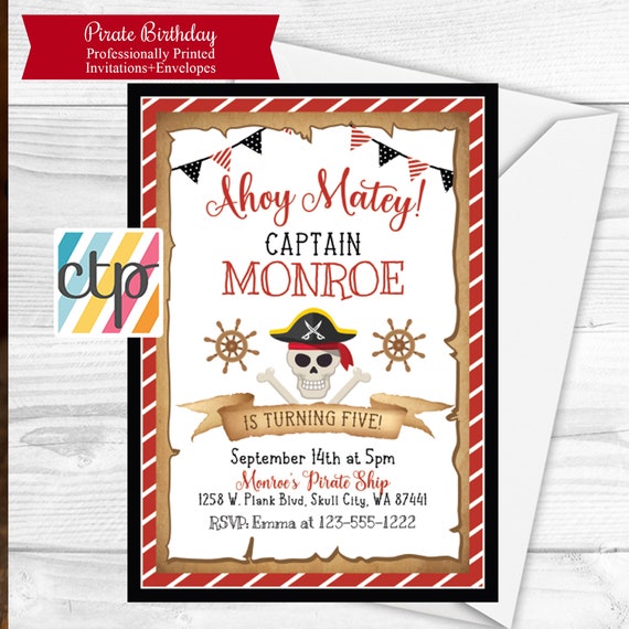 Pirate Invitation, Pirate Party Invitation, Pirate Party Decorations ...