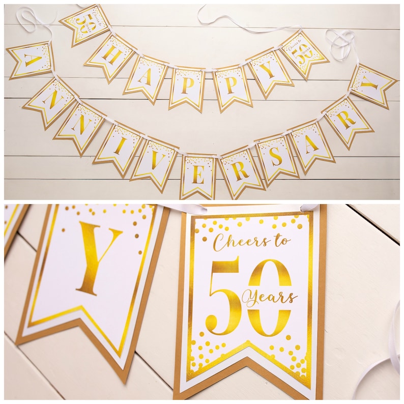 Golden Anniversary Centerpiece Printable 50th Anniversary Etsy