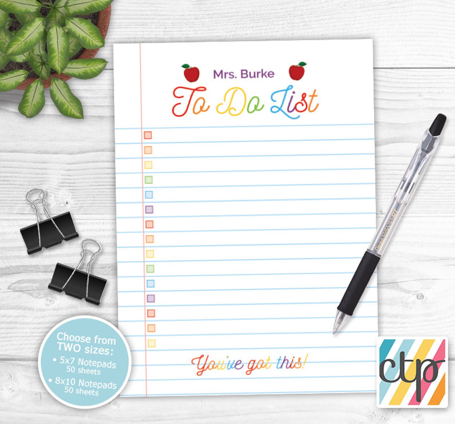 Teacher Notepad Personalized Notepad Teacher Appreciation | Etsy