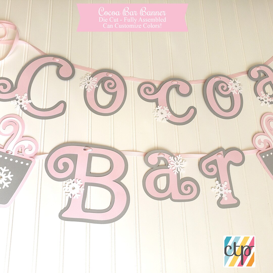 Hot Cocoa Bar Signs, Custom Banner, Bridal Shower Decorations, Bride ...