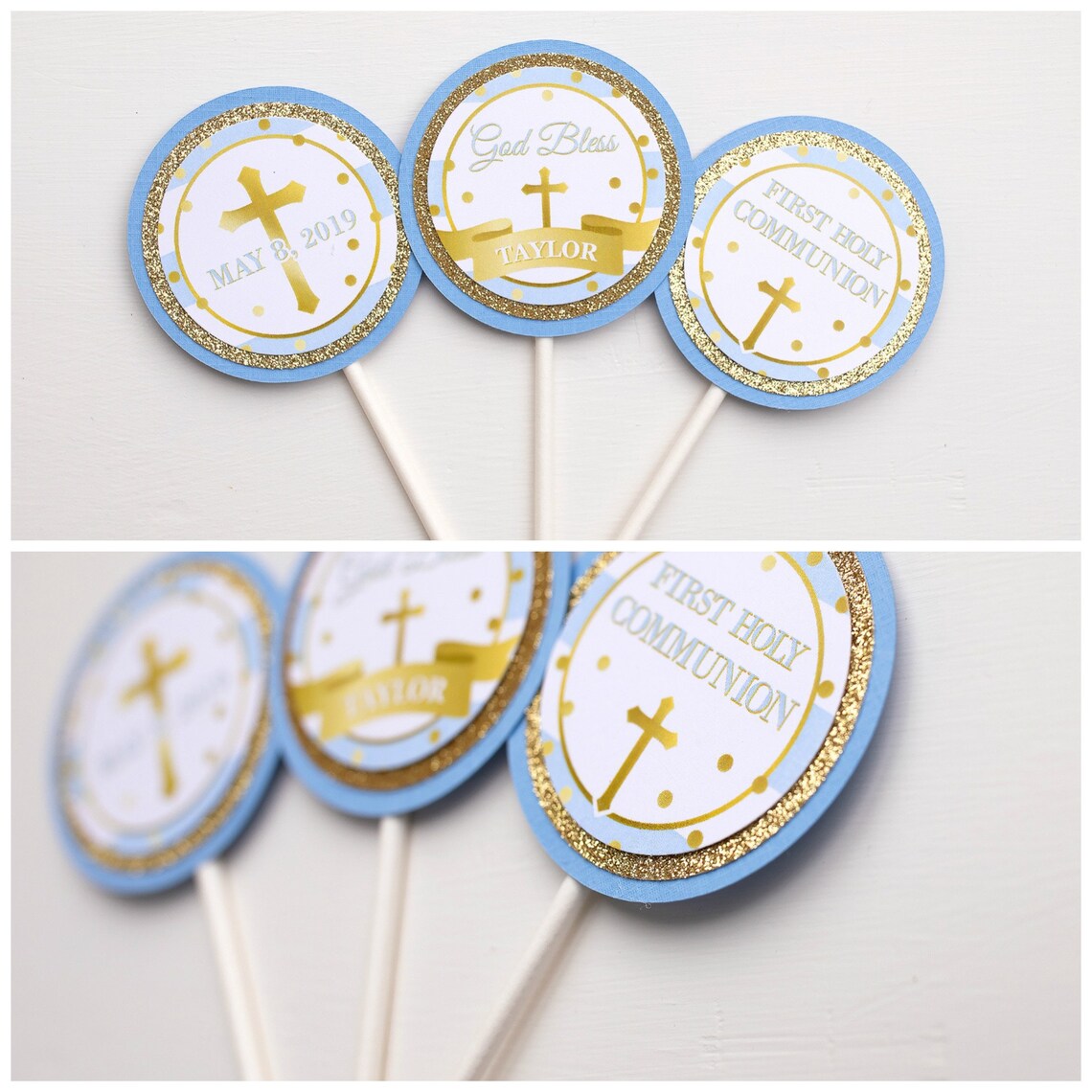 First Communion Cupcake Topper First Communion Decoration - Etsy