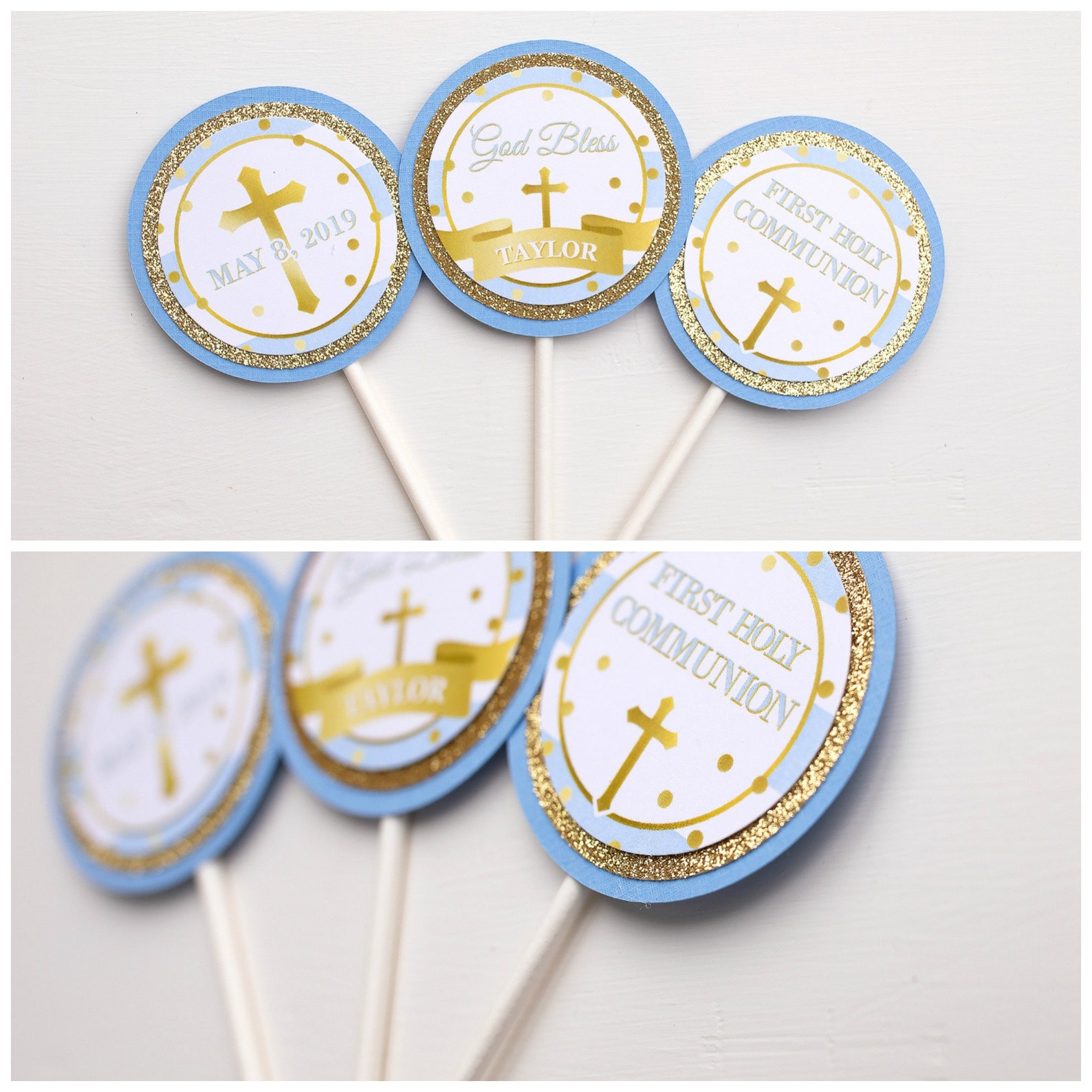 First Communion Cupcake Topper First Communion Decoration - Etsy