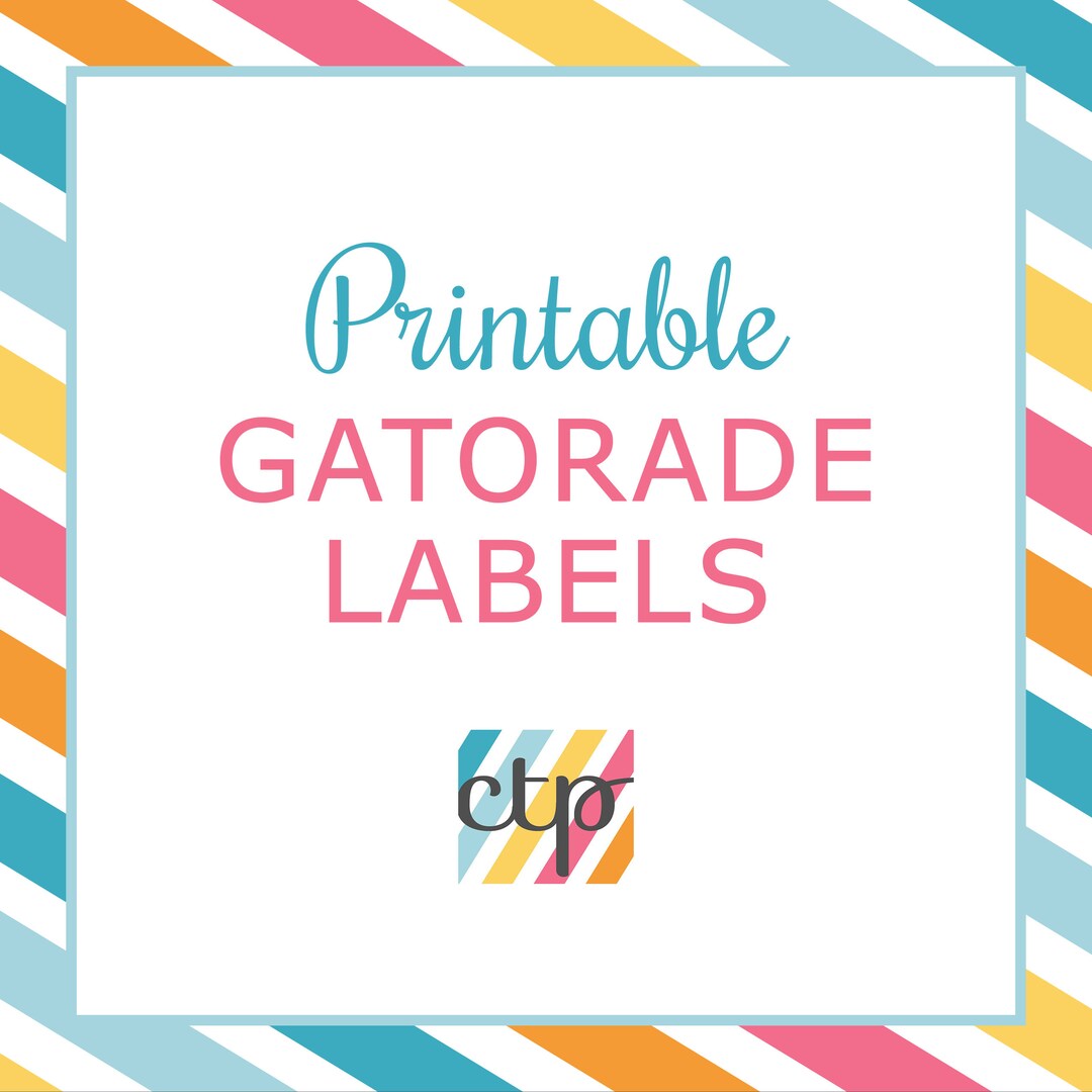 Birthday Party Decorations, Gatorade Labels, Printable, Digital ...