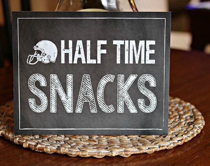 HALF TIME SNACKS Football Birthday Party Decorations Printed - Etsy