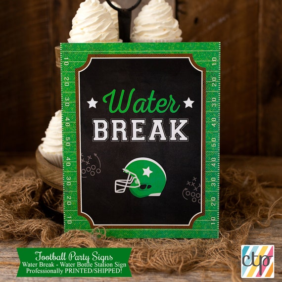 Water Break, Custom Sign, Football Signs, First Birthday, Boy, by ...