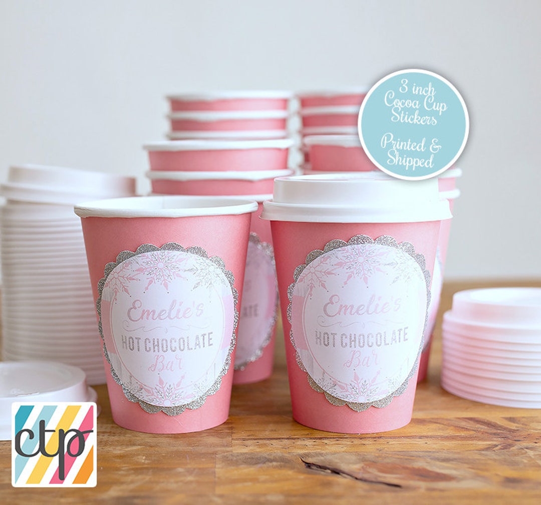 Hot Cocoa Cup Stickers, Hot Chocolate Bar Labels - Etsy