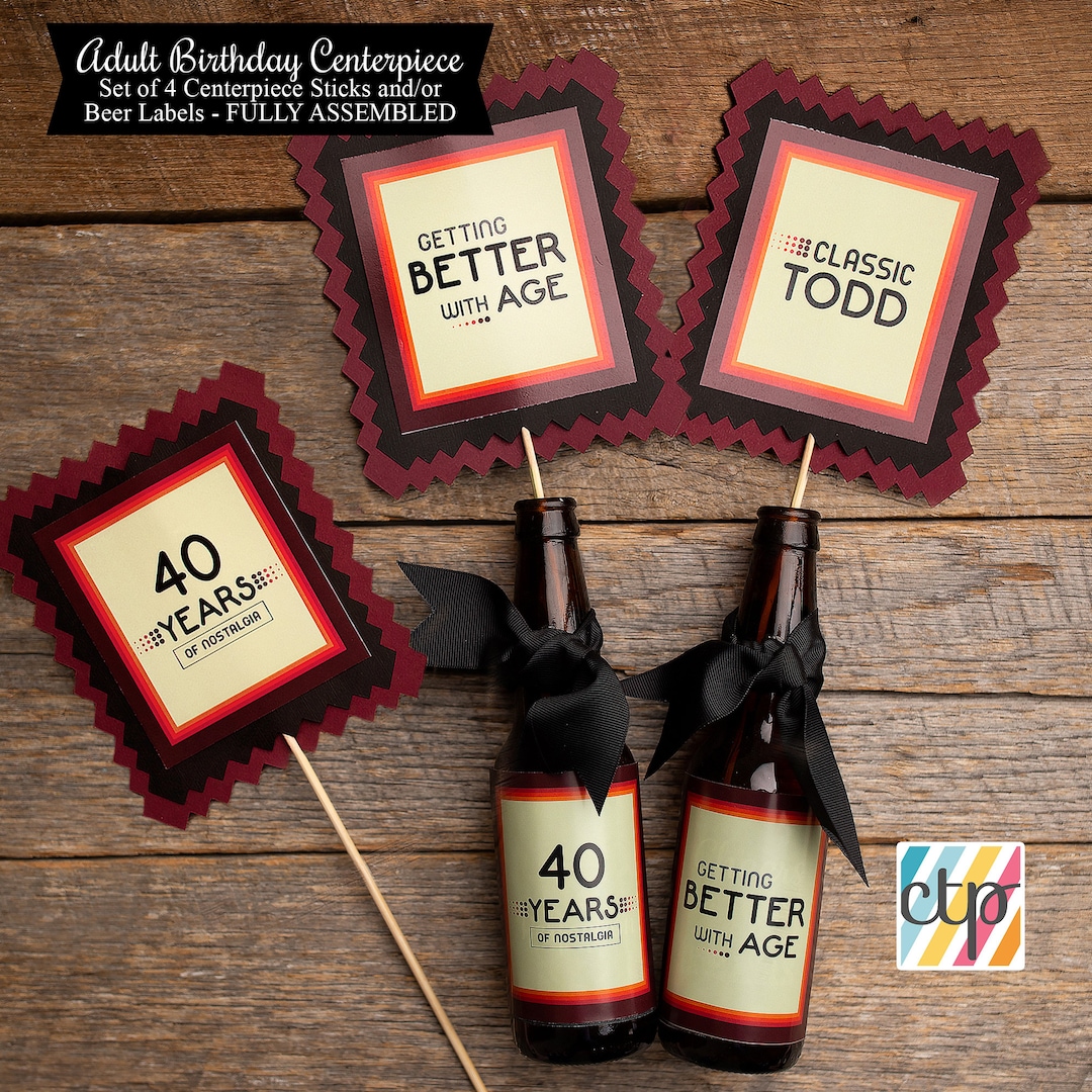Retro Birthday, 40th Birthday Centerpiece, Beer Centerpiece ...