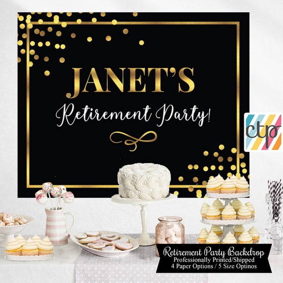 Retirement Backdrop, Retirement Party Decorations, Custom Sign, by ...