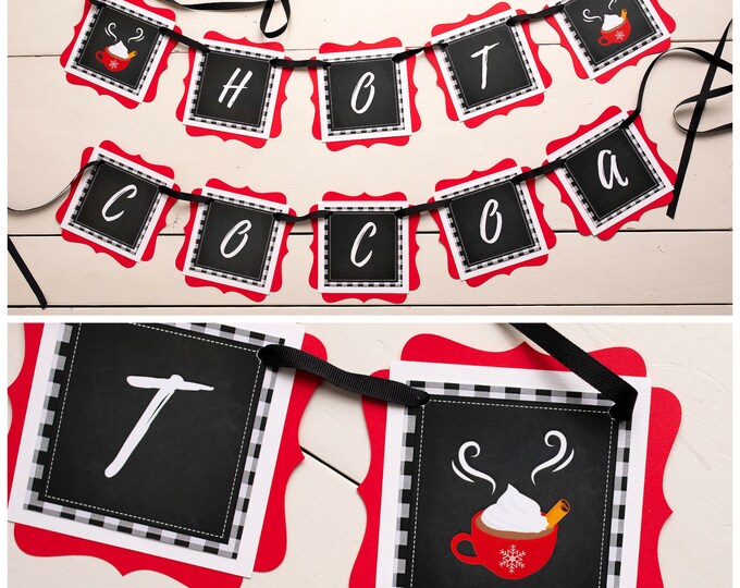 Hot Cocoa Bar Banner, Hot Cocoa Bar Sign, Hot Chocolate Banner, Hot ...