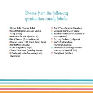 Graduation Candy Bar Signs, Graduation Party Decorations, You Choose ...