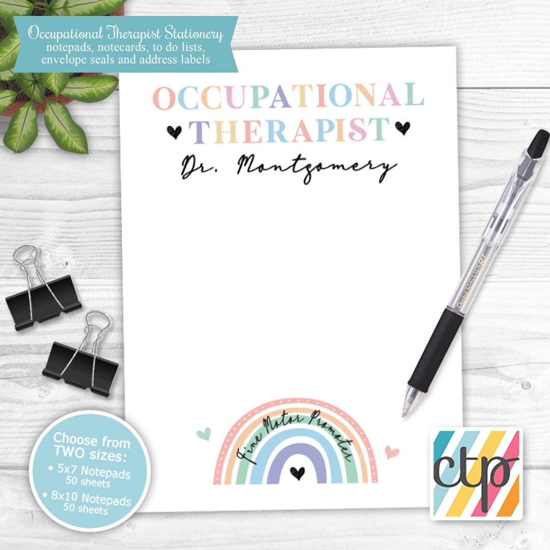Occupational Therapist Notepad - OT Gift - Personalized Teacher Notepad ...
