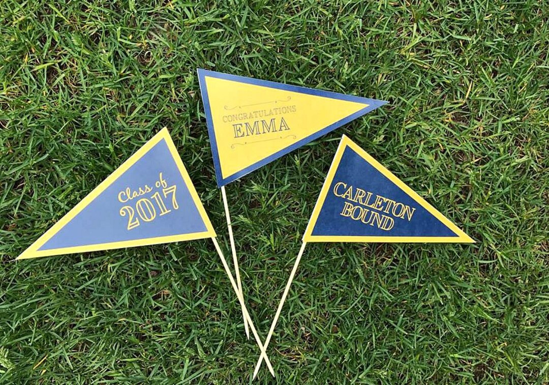 Custom Pennant Graduation Centerpiece Sticks, Personalized With Name ...