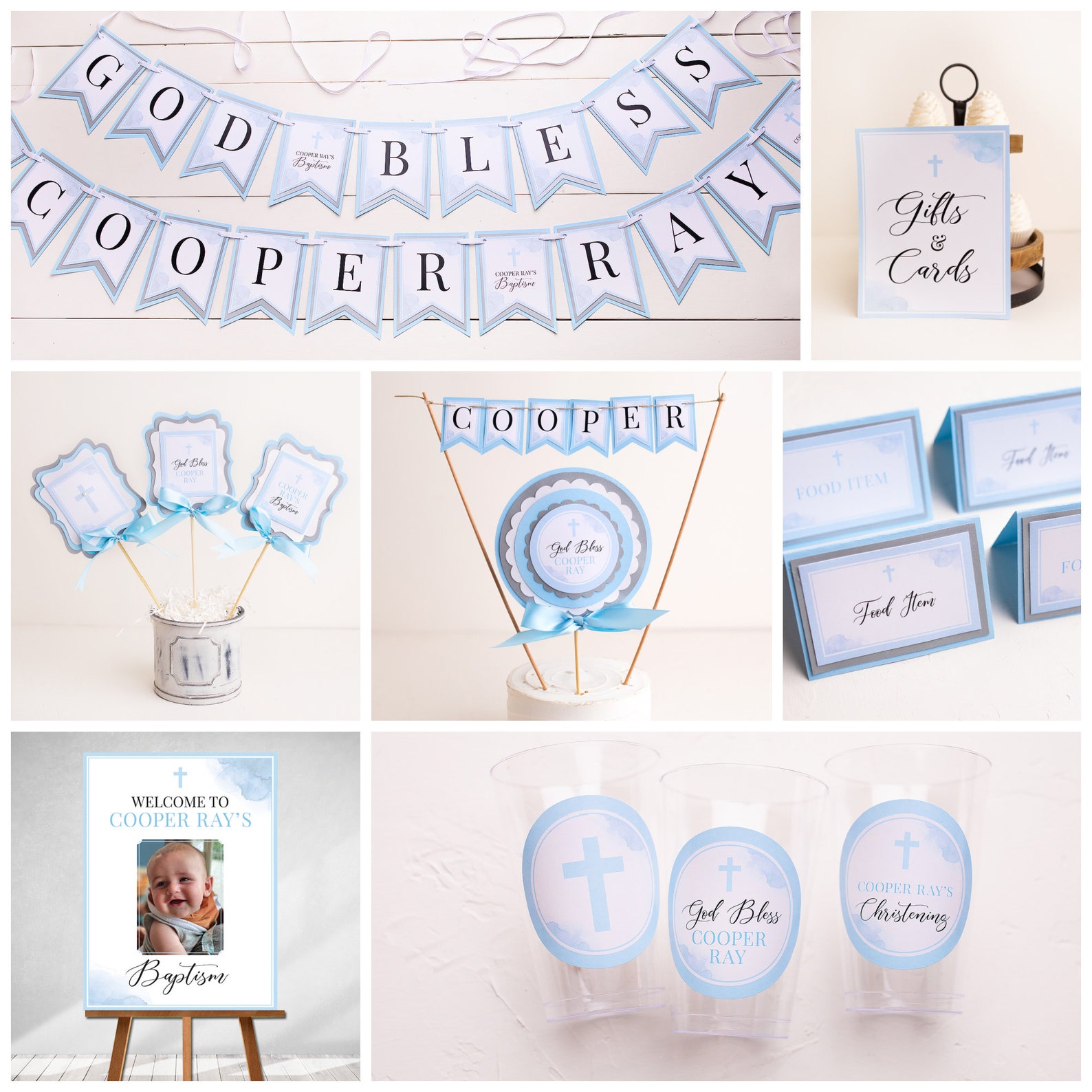 Cross Centerpiece Centerpieces Baptism Decorations Son - Etsy