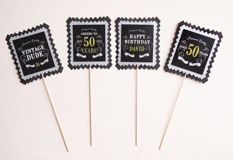 50th Birthday Centerpiece Beer Labels Milestone Birthday Etsy