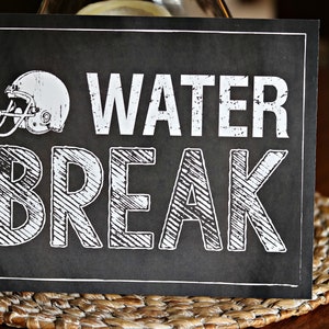 WATER BREAK, Football Birthday Party Decorations, Printed Sign, All ...