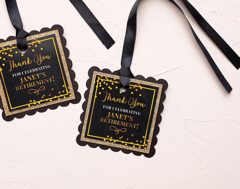 Retirement Party Decorations Gift Tags Thank You Tags - Etsy