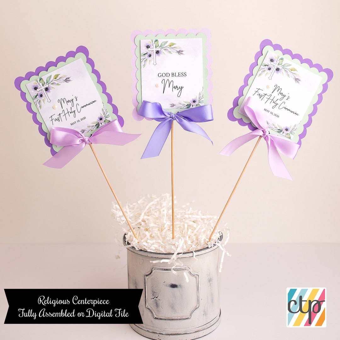 Cross Centerpiece, Centerpieces, Baptism Decorations, Baptism Girl, - Etsy