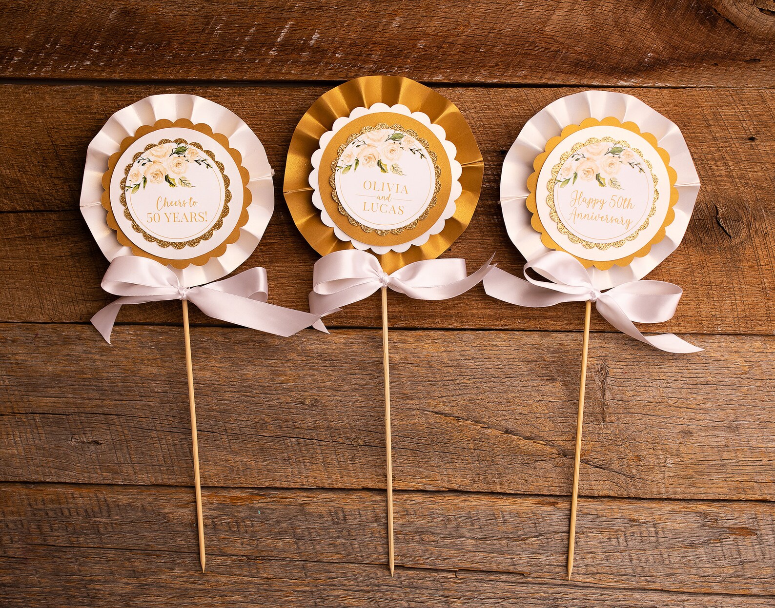 Golden Anniversary Centerpiece 50th Anniversary Party Etsy