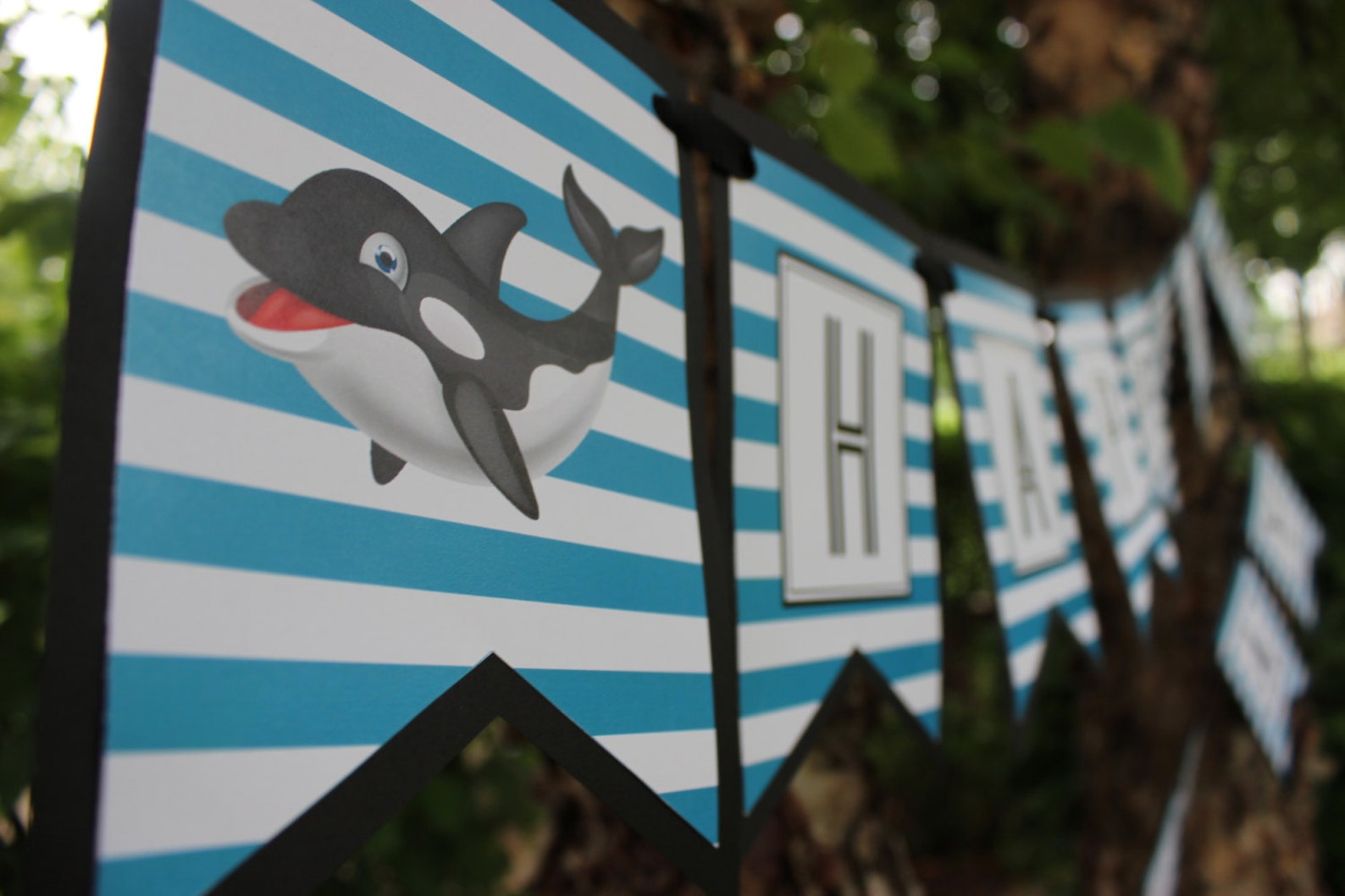 ORCA WHALE BANNER Killer Whale Decorations Ocean Birthday - Etsy