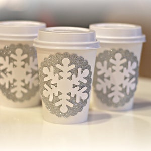 WINTER WONDERLAND, Onederland Birthday Party Hot Cocoa Cups. White ...