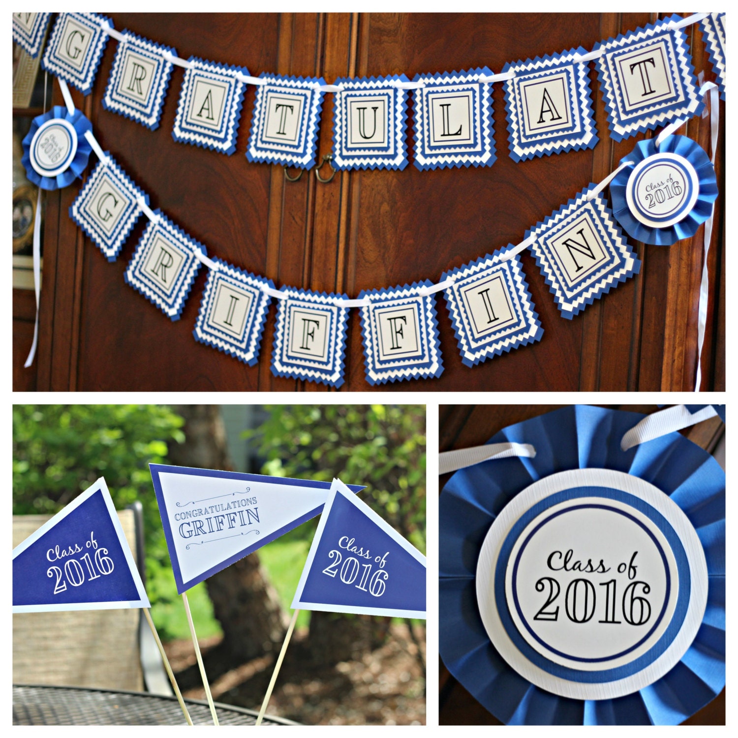 Graduation Pennant Flag Centerpiece Sticks, Personalized, Any School ...