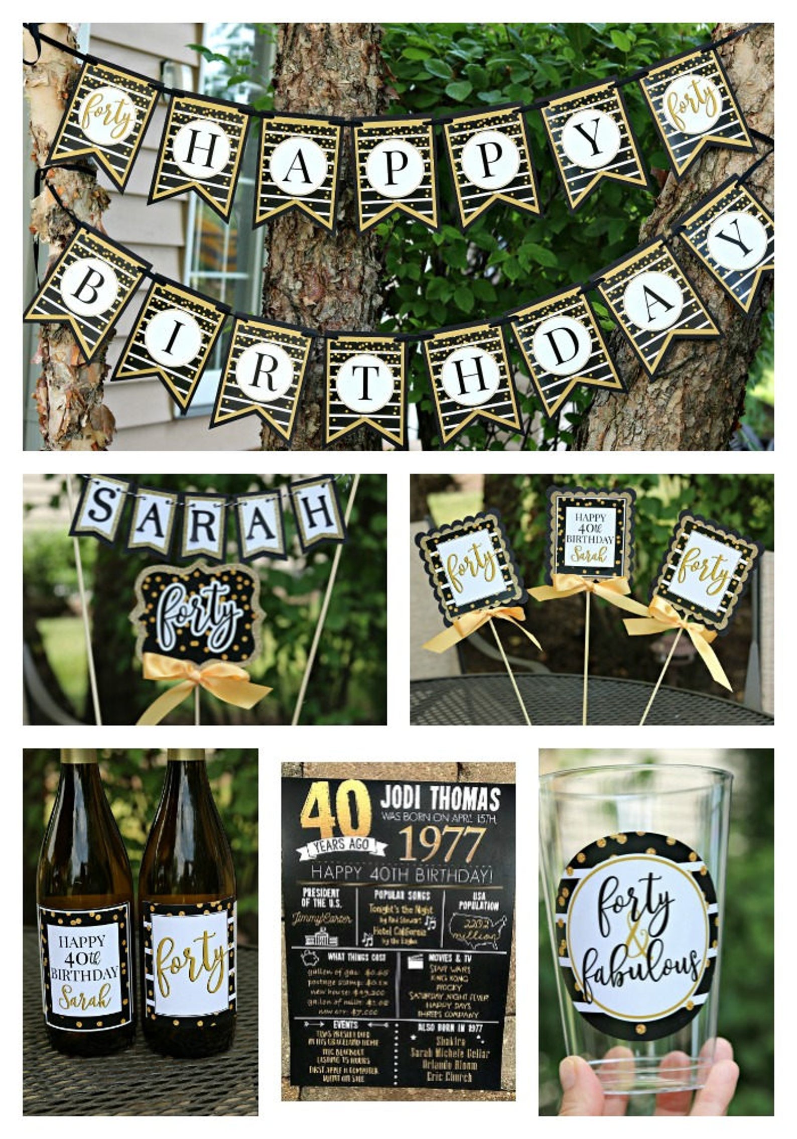 LADIES 40TH BIRTHDAY Decorations. 40th Centerpiece - Etsy