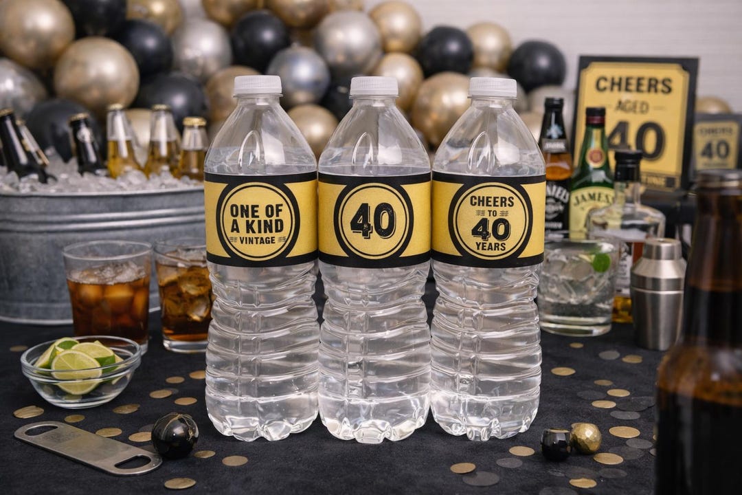 Water Bottle Labels for Adult Milestone Birthday, Professionally ...