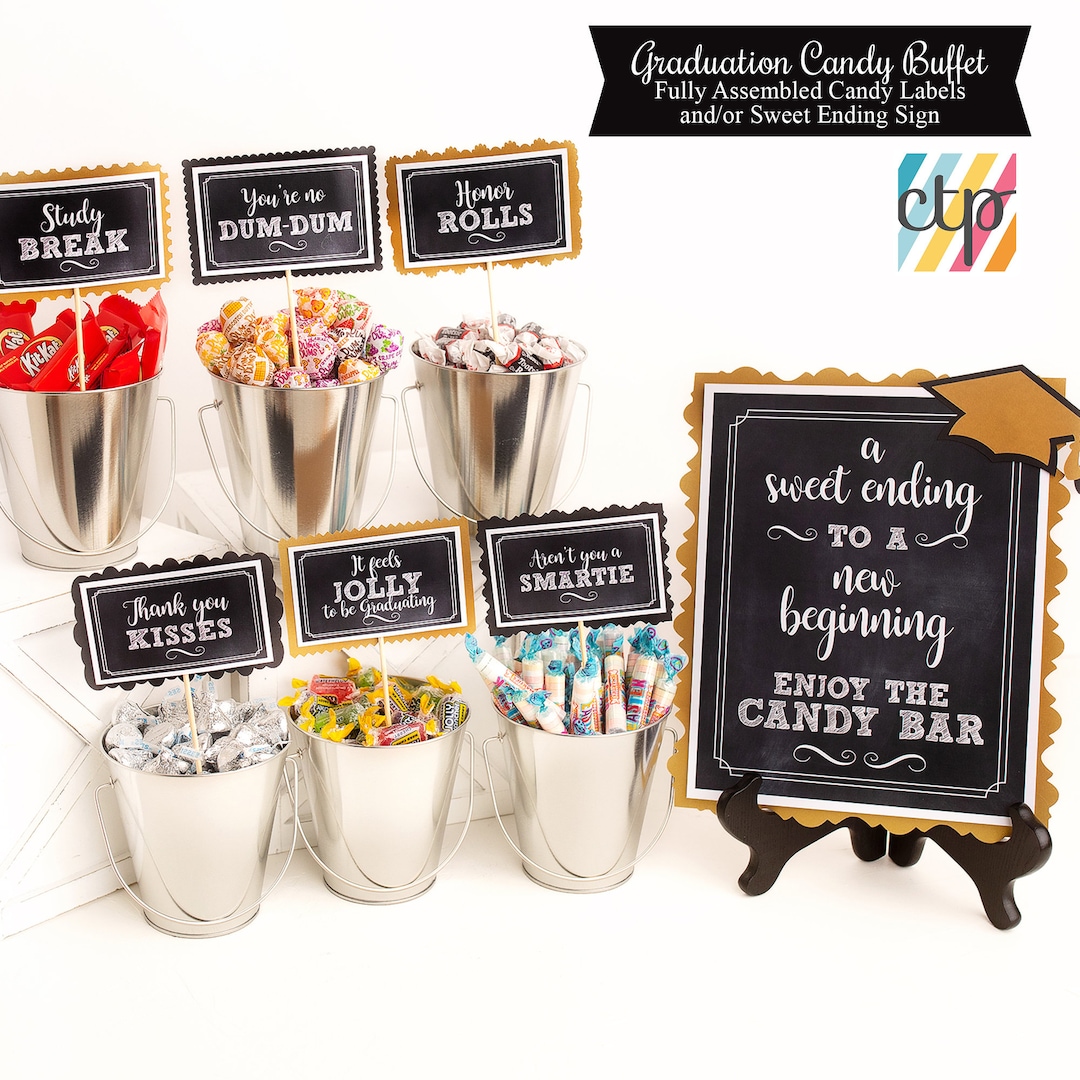 Graduation Candy Labels, Graduation Candy Bar Sign, Candy Buffet ...