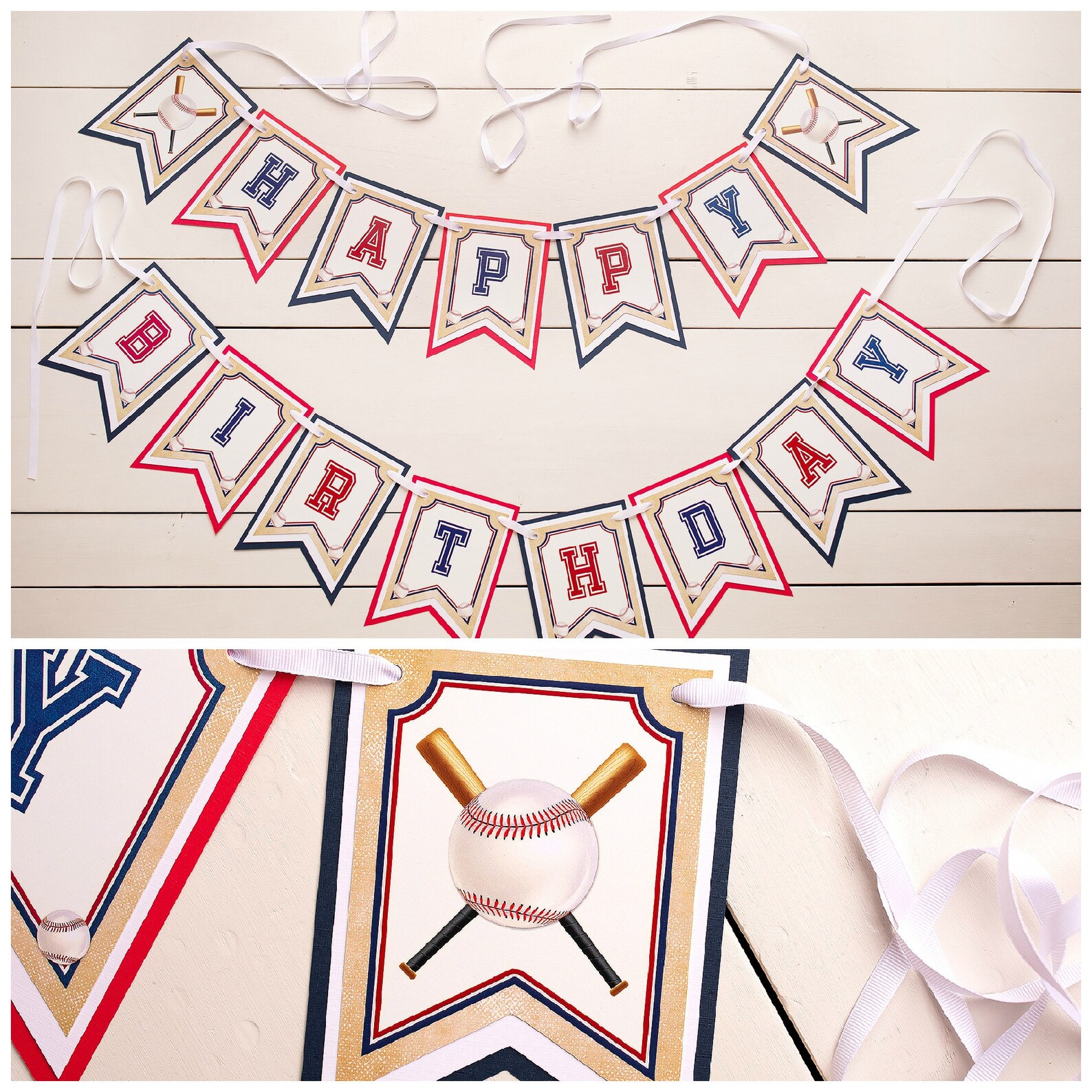 Baseball Centerpiece, Pennant Flag Centerpiece Sticks, Little Slugger ...