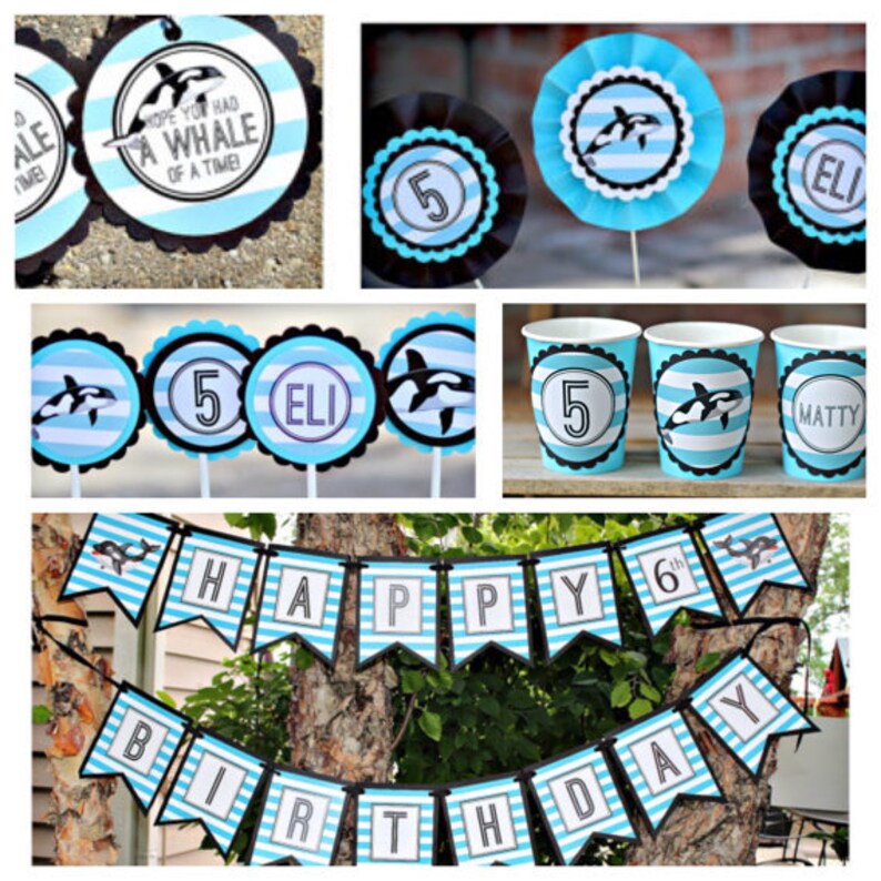 ORCA WHALE BANNER Killer Whale Decorations Ocean Birthday - Etsy