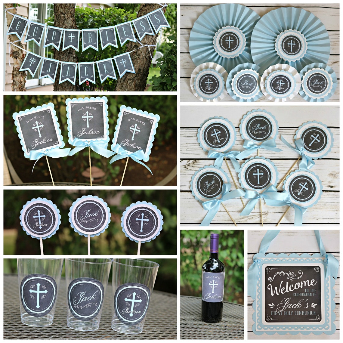 Baptism Centerpiece First Communion Decor Religious Table - Etsy