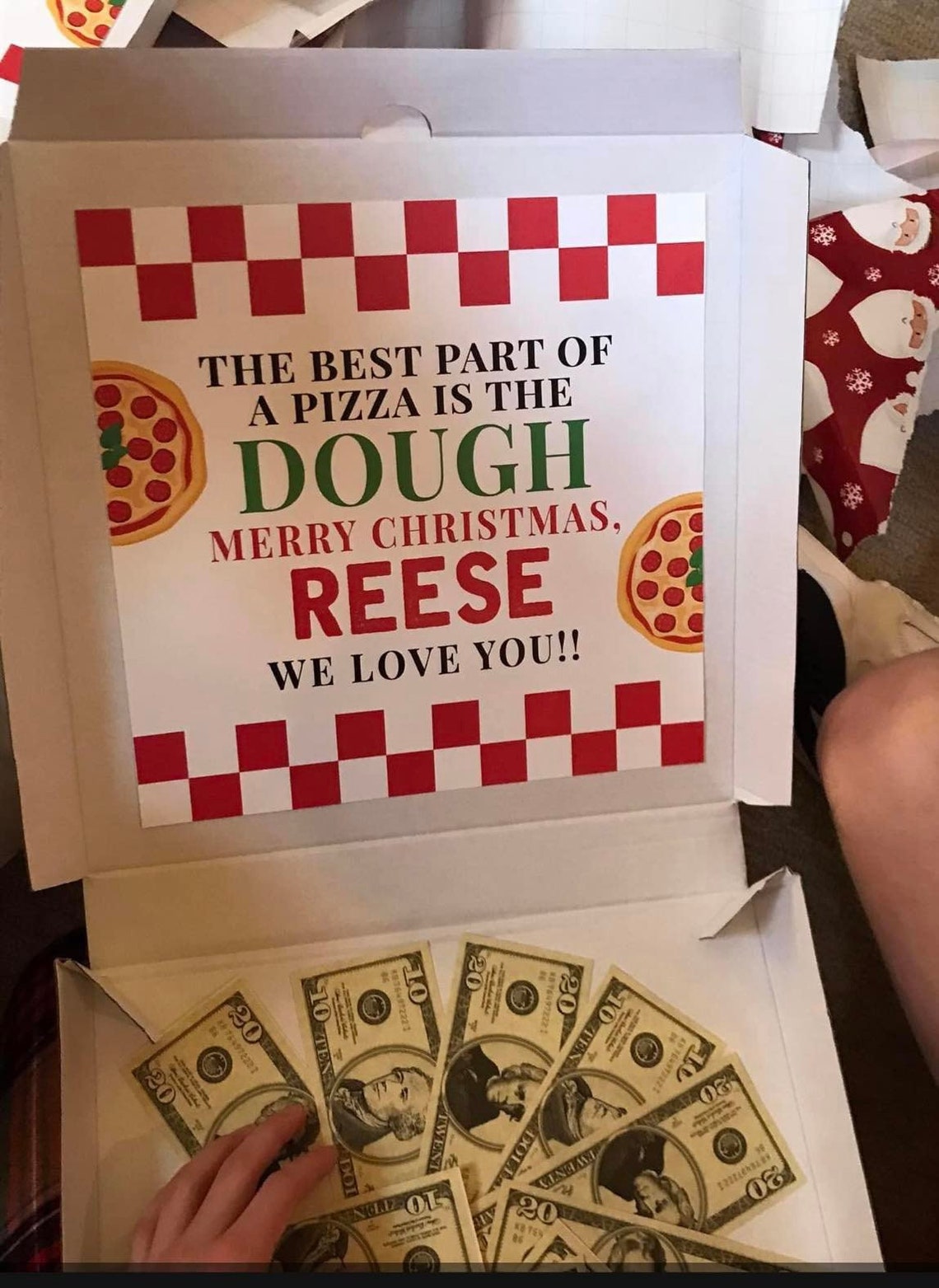 Pizza Box Money Gift Personalized With Name Ready Made Pizza - Etsy