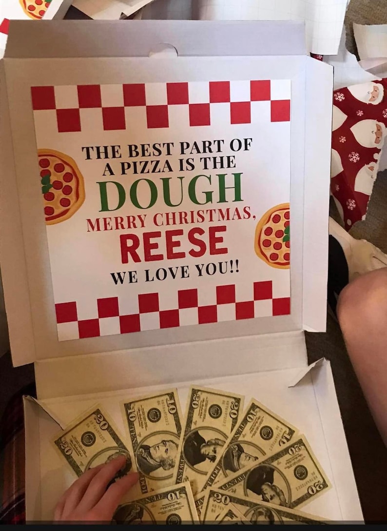 Pizza Box Money Gift Personalized With Name Ready Made Pizza - Etsy