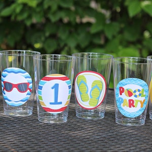 Pool Party Birthday Favor Tags, Beach Ball Party Decorations, Summer ...