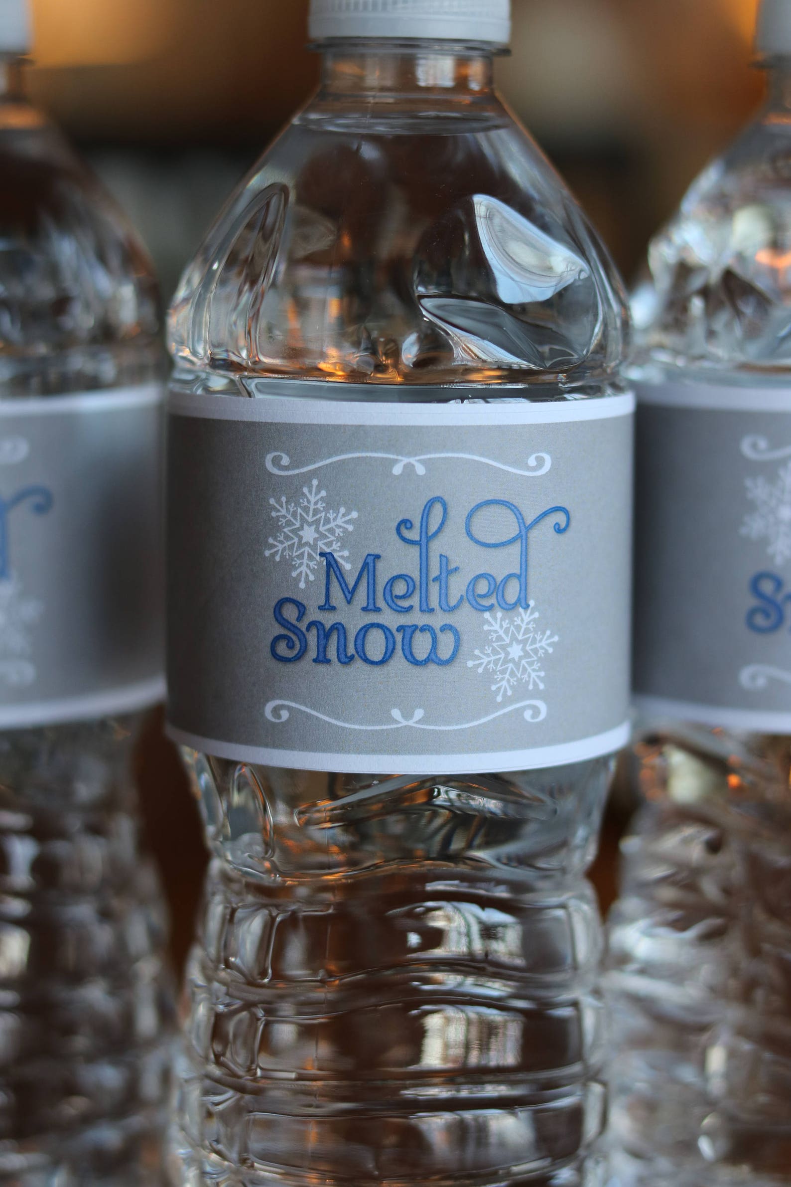 MELTED SNOW Water Bottle Labels Printed Water Bottle Wraps - Etsy
