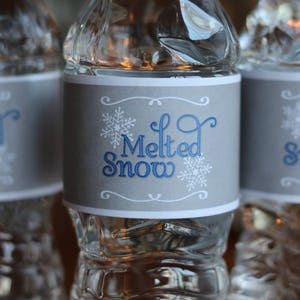 MELTED SNOW Water Bottle Labels Printed Water Bottle Wraps - Etsy
