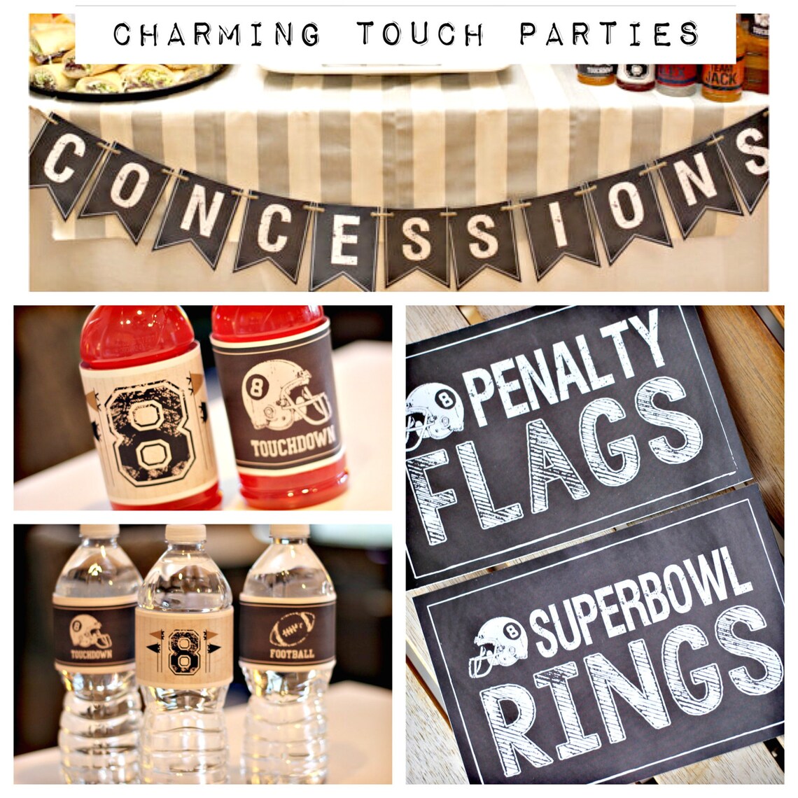 FOOTBALL PARTY SIGNS Printed Signs Penalty Flags Superbowl | Etsy