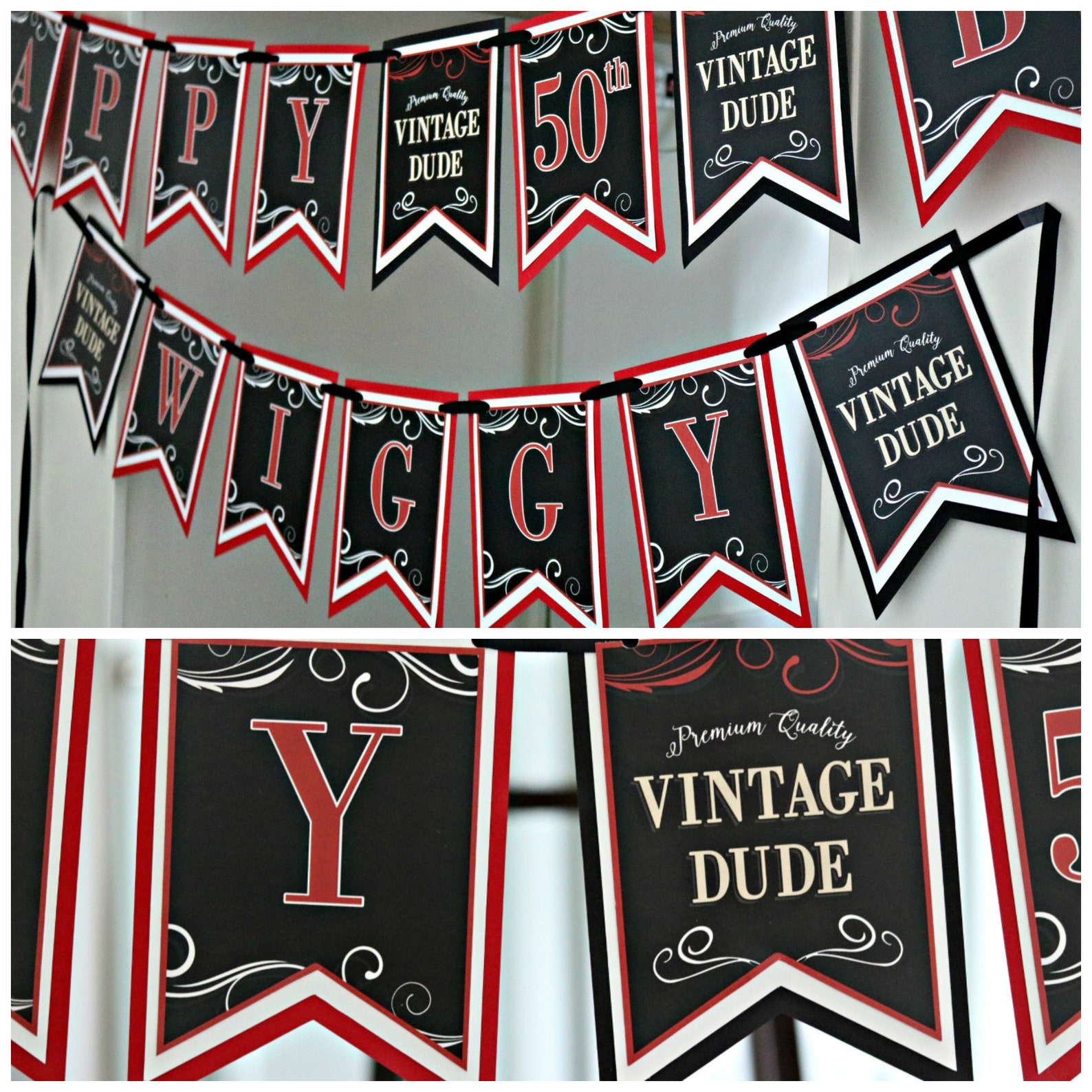 Vintage Dude Adult Birthday Cupcake Toppers Cheers To 50 Years Etsy