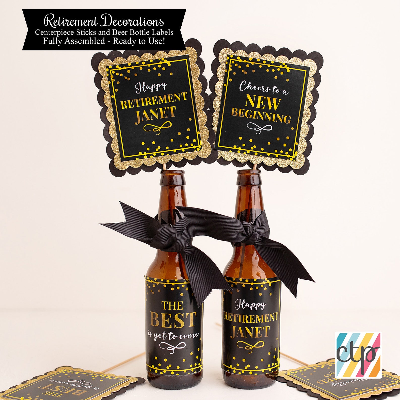 Retirement Party Decorations Personalized Retirement Plastic - Etsy