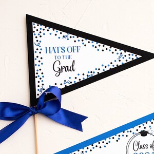 GRADUATION PARTY DECORATIONS, Graduation Centerpiece, Grad Pennant Flag ...