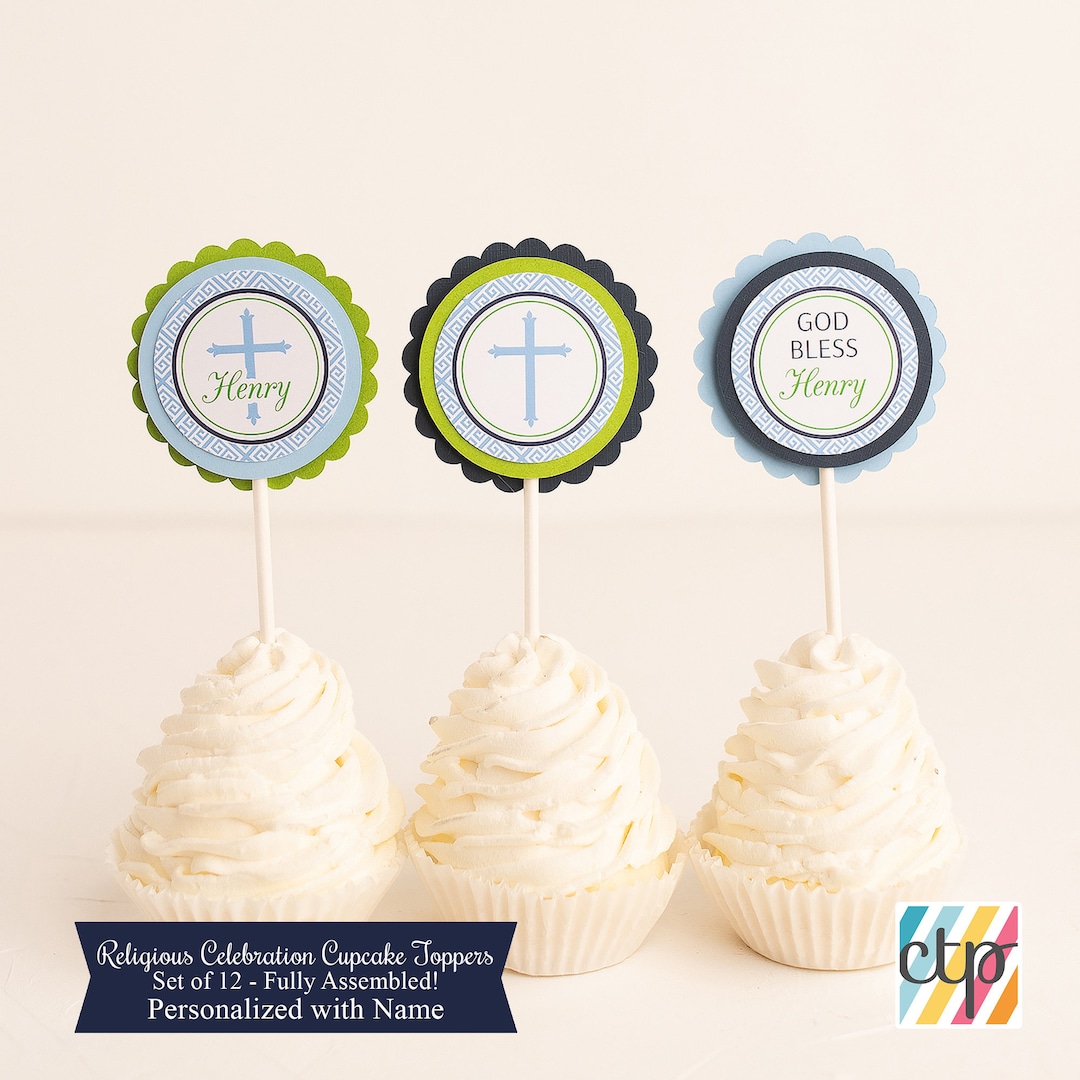 First Communion Cupcake Topper, First Communion Decorations, First Holy ...