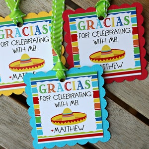 FIESTA BIRTHDAY DECORATIONS, Fiesta Favor Tags, Fiesta Party Favor ...
