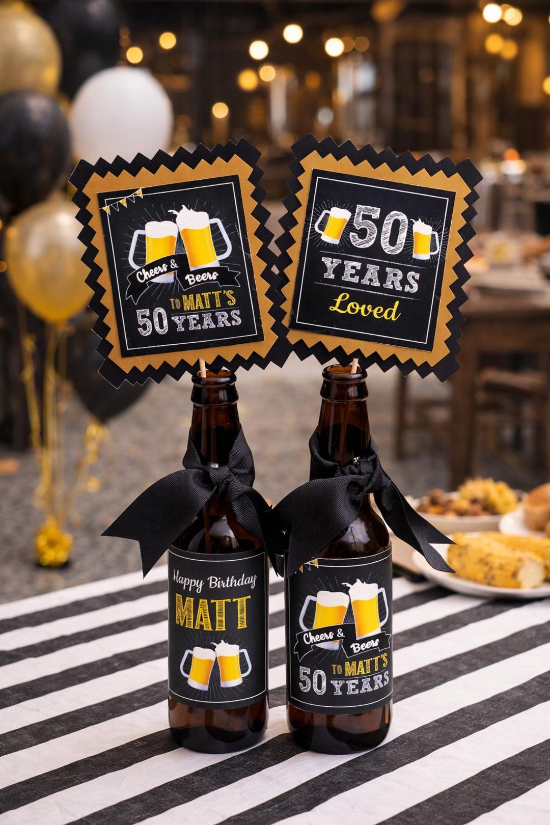 Table Centerpiece for Beer Themed Birthday Party, Beer Bottle ...