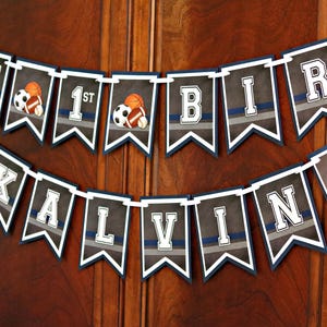 BOY SPORTS THEME Birthday Banner, Happy Birthday, Sports Party ...