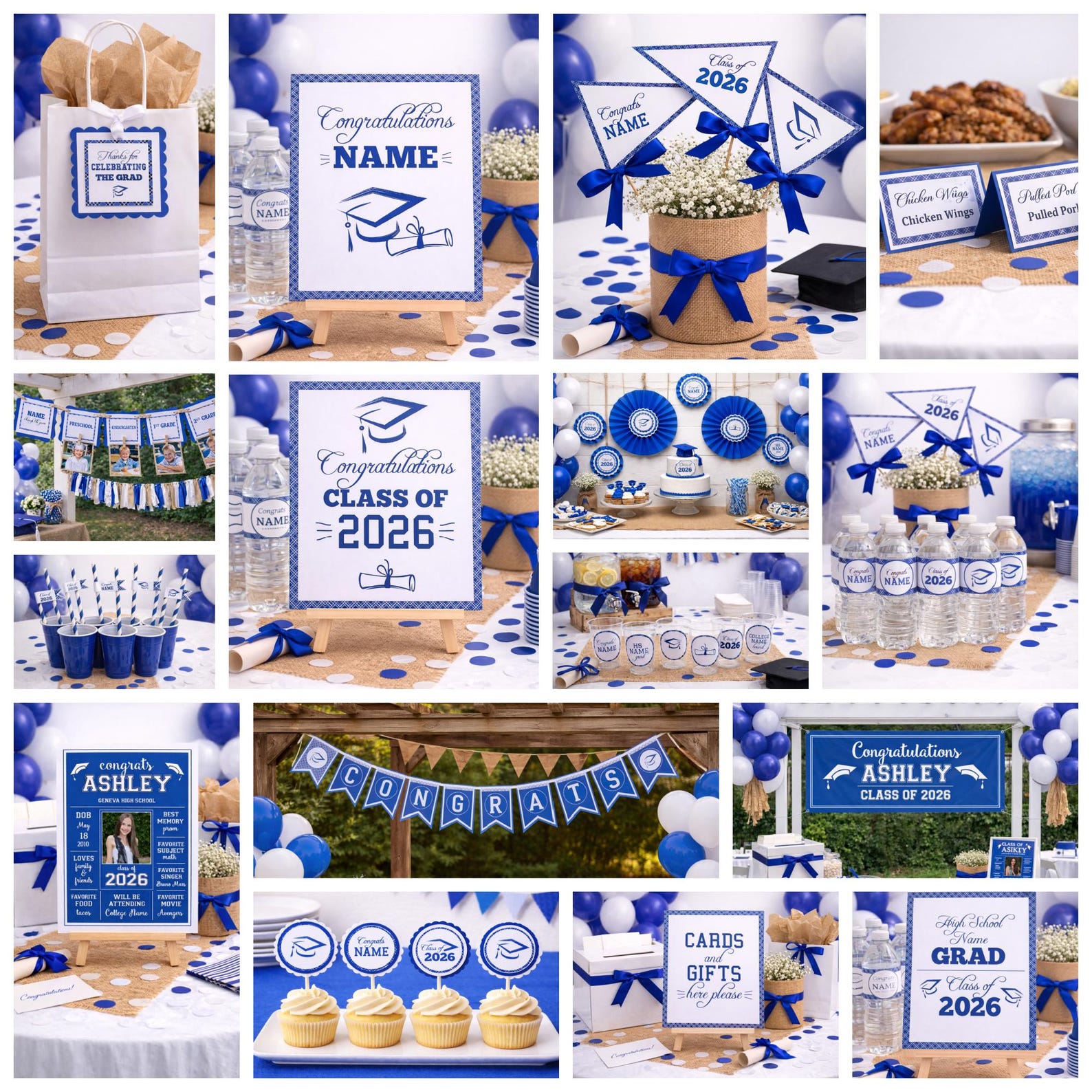 Pennant Flag Centerpiece Sticks for Graduation Celebration. Sold in ...