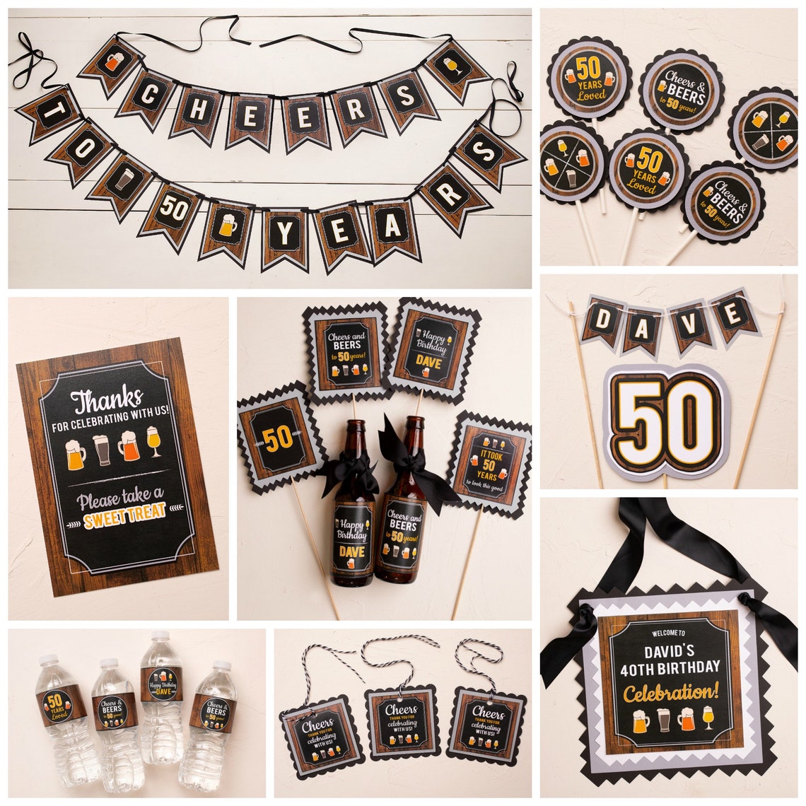 50th Birthday Centerpiece Beer Centerpiece Centerpiece Etsy