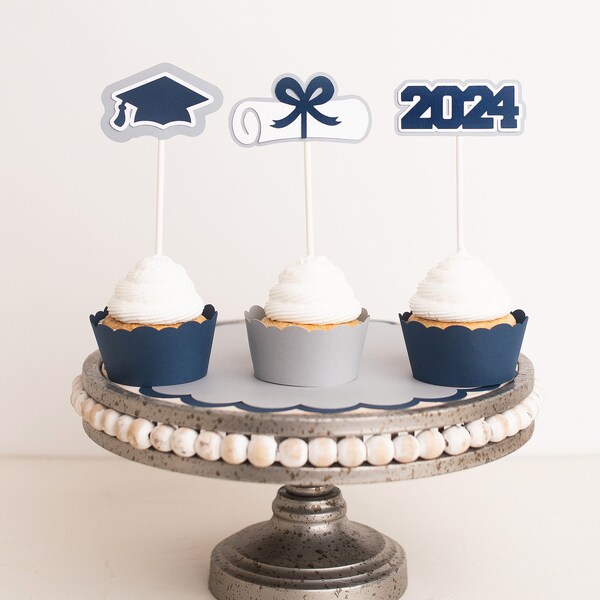 Blue Cupcake Toppers - Etsy