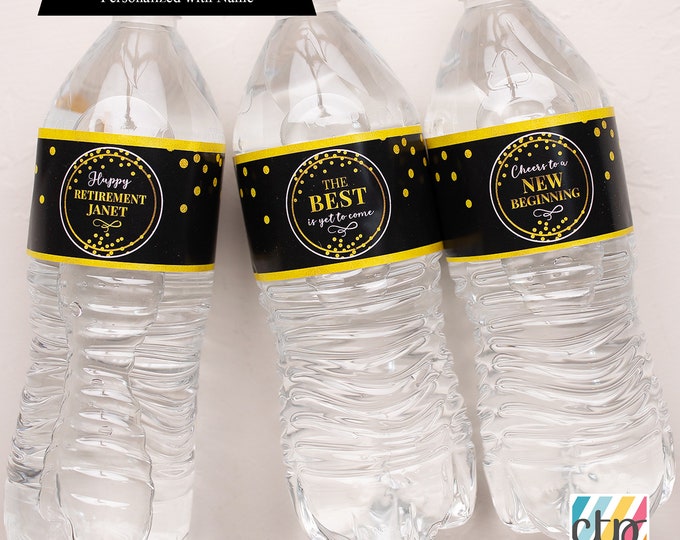 25 Pcs Happy Retirement Water Bottle Labels, Officially Retired Water ...